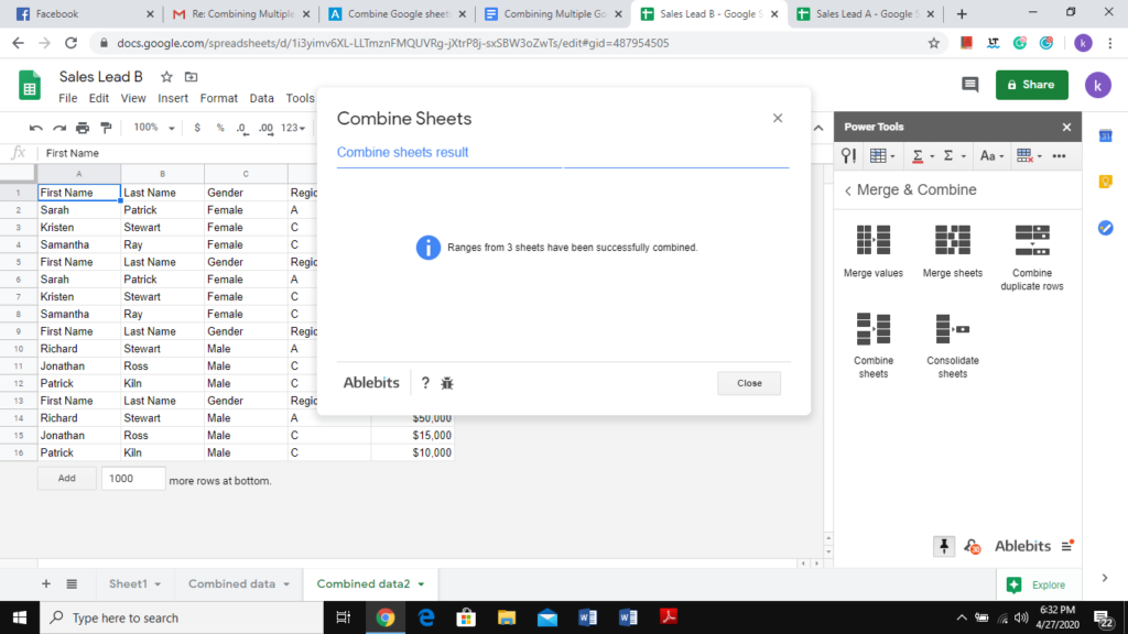 Combining Multiple Google Sheets into One Master Sheet | ST Cleaner ...